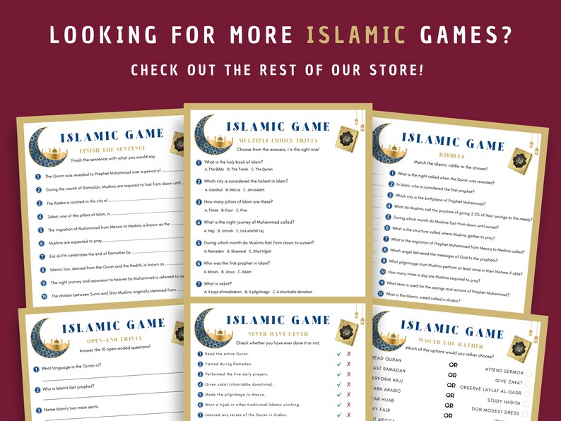 Islamic Emoji Pictionary Game: Printable Family Trivia (digital ...