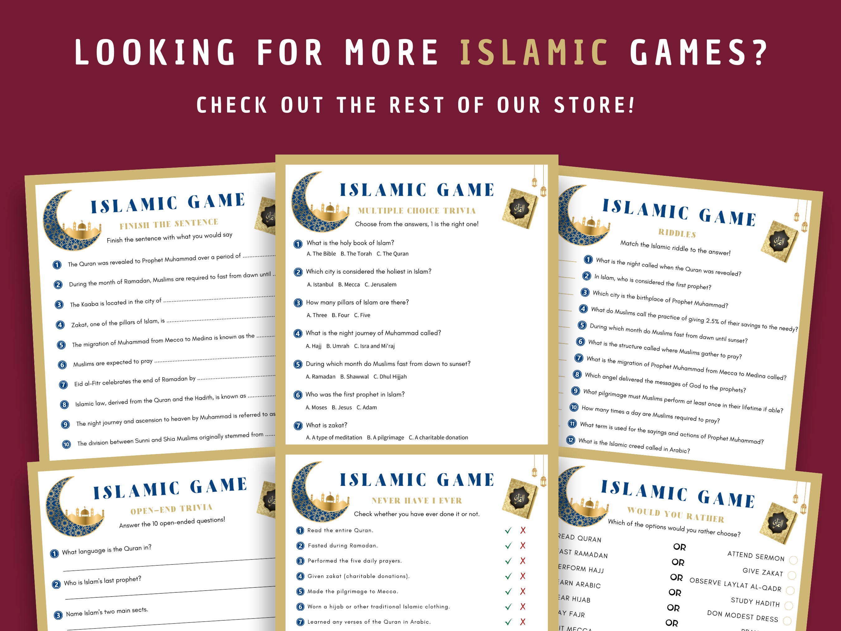 Islamic Emoji Pictionary Game: Printable Family Trivia (digital ...