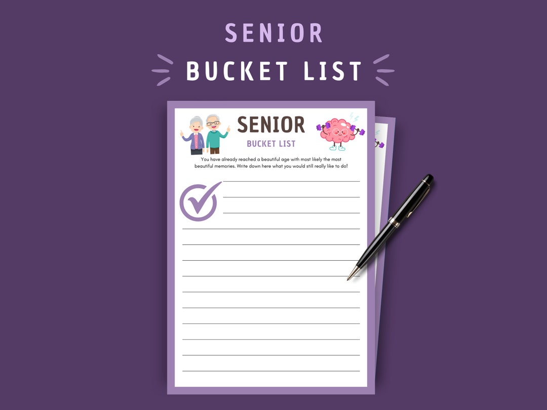 Senior Bucket List Game Instant Download Printable Senior Game for ...