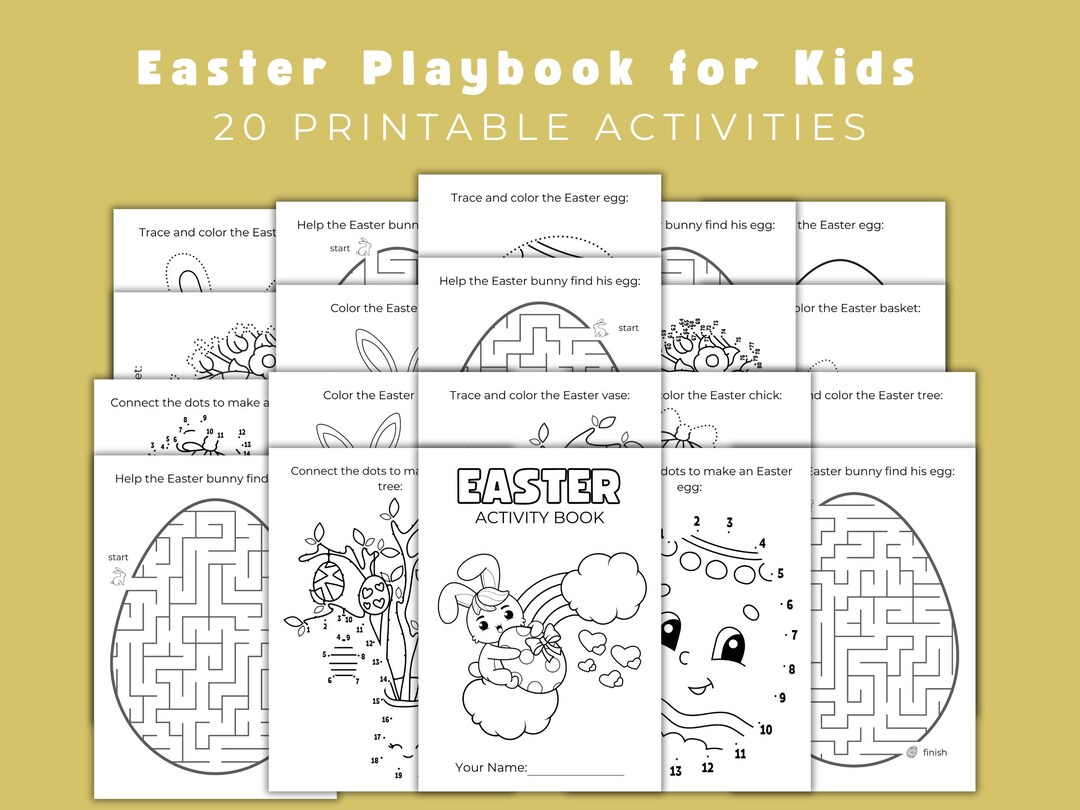 Easter Activity Book for Kids: Printable Games & Coloring (digital ...