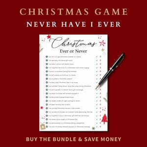 Christmas Ever or Never Game, Printable Holiday Party Trivia, Fun ...