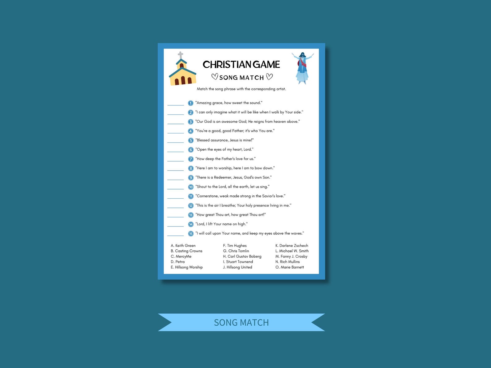 Printable Christian Games Bundle: Bible Trivia, Bingo, Charades ...