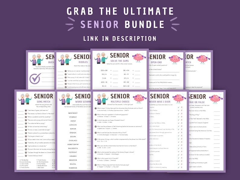 Senior Word Scramble, Instant Download, Printable Word Puzzle, Elderly ...