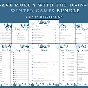 5 Winter Games Bundle, Printable Winter Family Games, Fun Winter Trivia ...