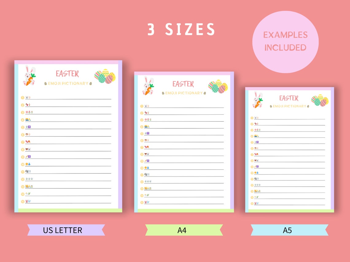 Easter Emoji Pictionary Game | Instant Download Printable | Decode ...