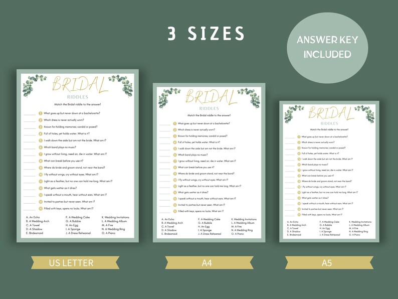Bachelorette Riddles Game | Instant Download | Printable Bachelorette ...
