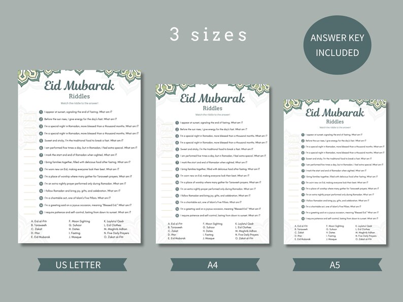 Eid Mubarak Games Bundle: Islamic Family Fun (instant Download) - Etsy