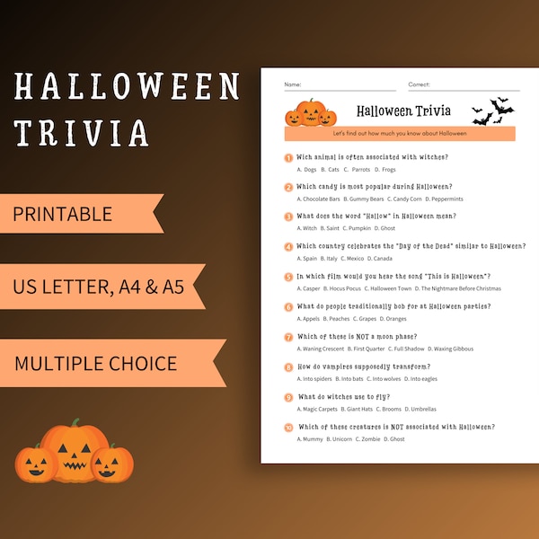 Halloween Trivia - Etsy