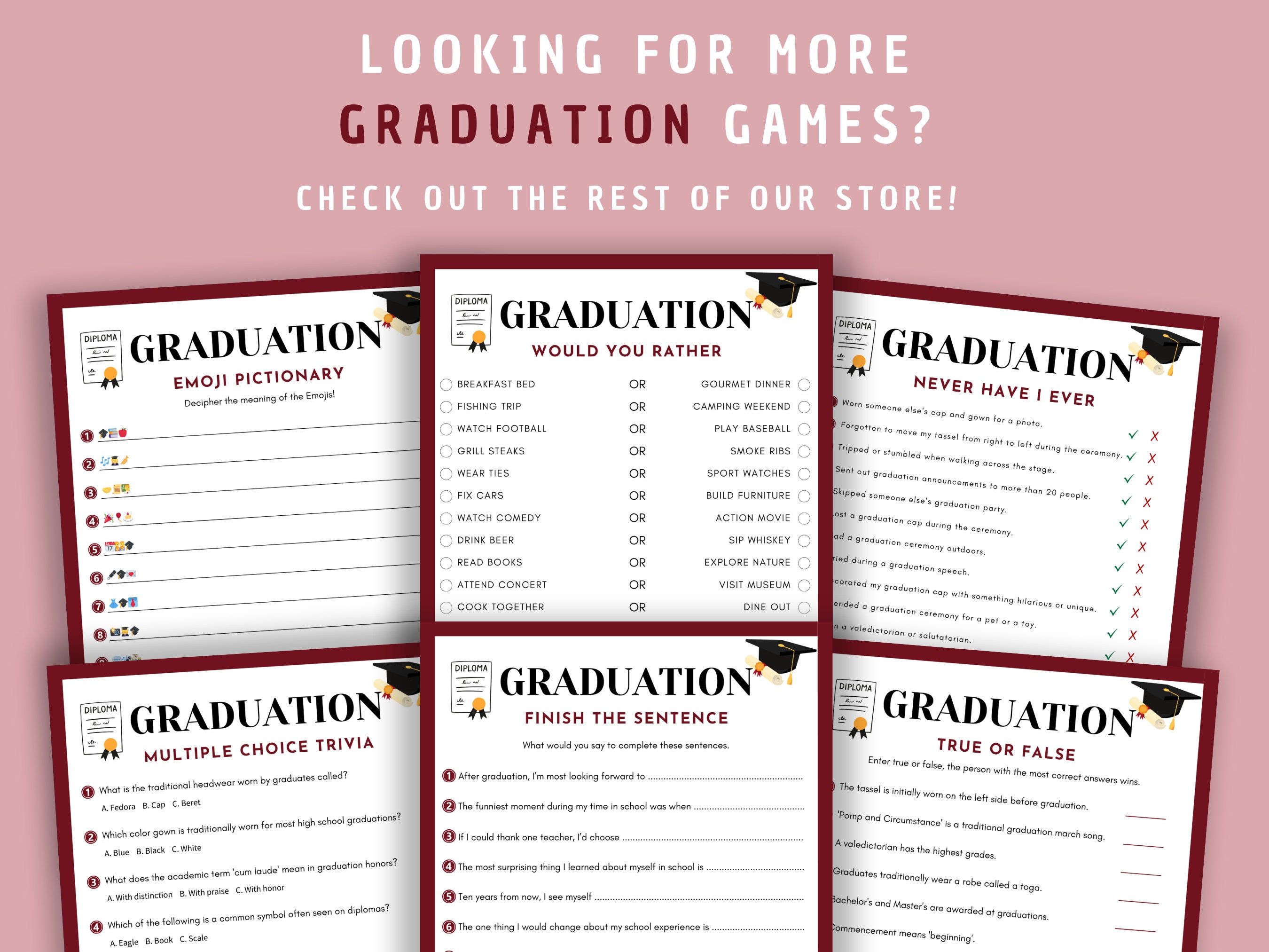Graduation the Price is Right Instant Download Printable Trivia Game ...