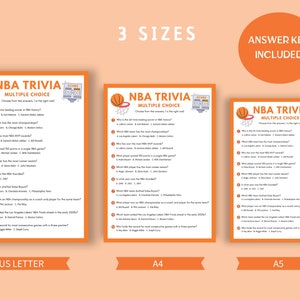 Basketball Trivia of 10 Questions | Printable Family Game | Digital ...