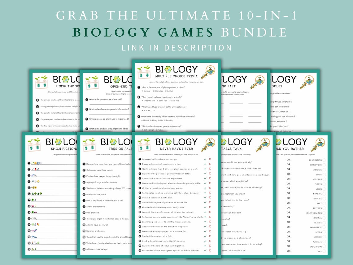 Biology Emoji Pictionary Game: Fun Trivia for Students (digital ...