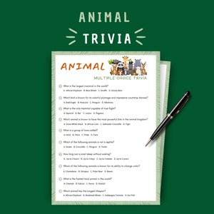 Animal Multiple Choice Trivia Game | Animal Kingdom Quiz | Family Game ...