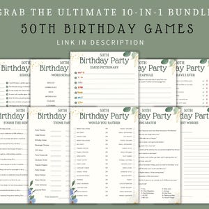 50th Birthday Think Fast Game: Printable Party Activity (digital ...