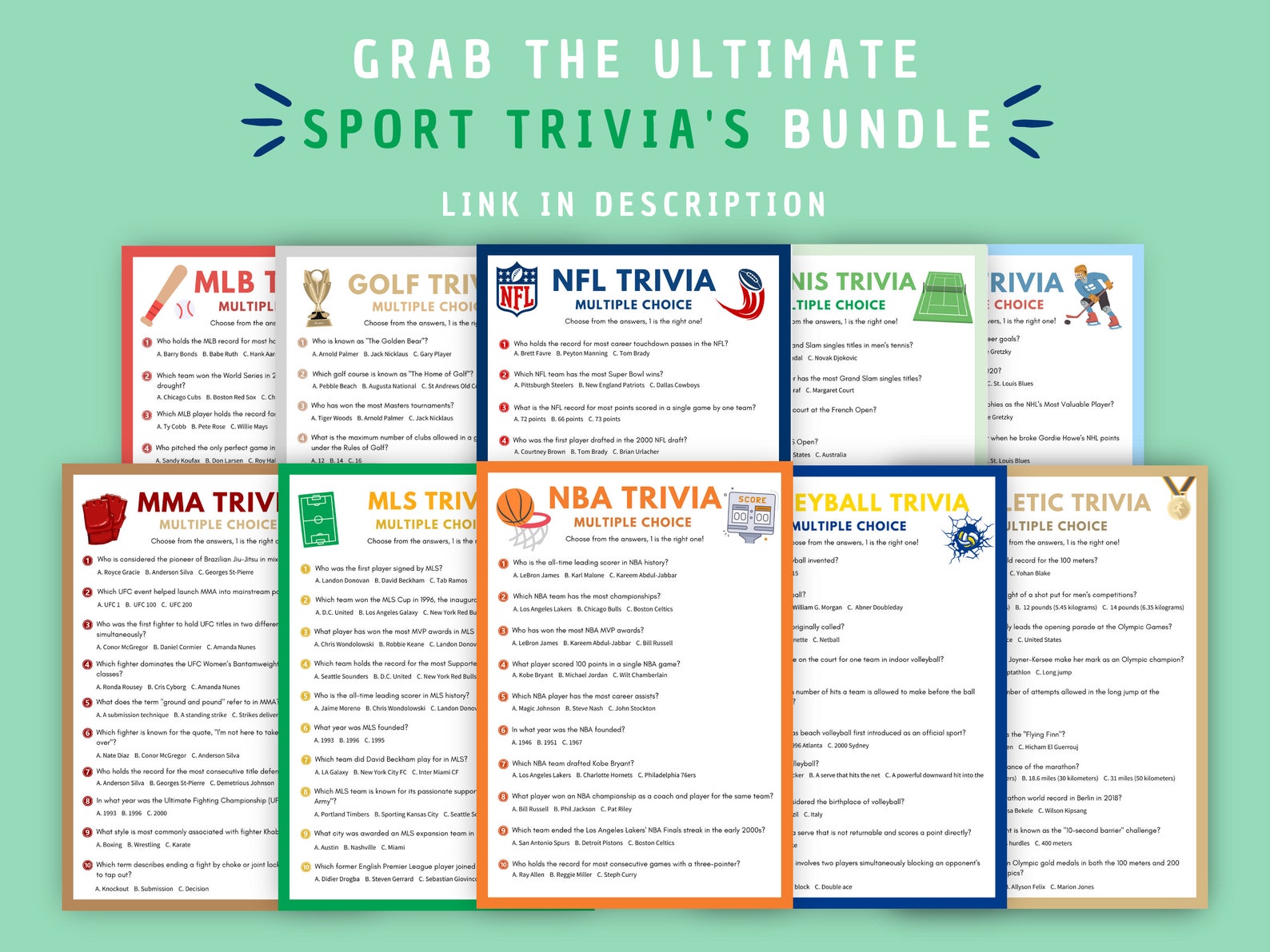 Basketball Trivia of 10 Questions | Printable Family Game | Digital ...
