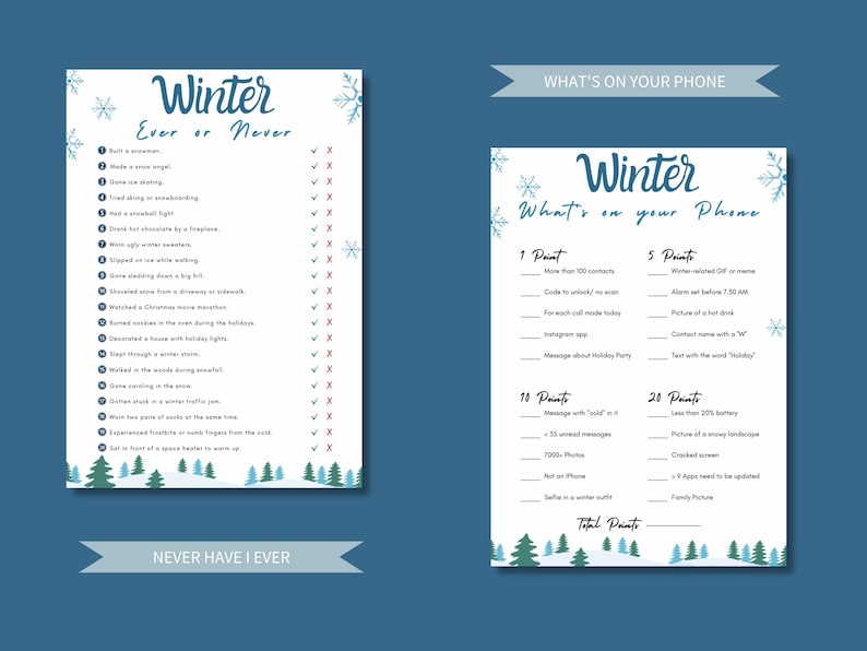 Winter 10-in-1 Games Bundle, Printable Winter Trivia Games, Fun Family ...