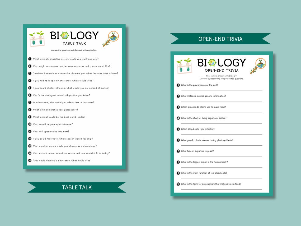 Printable Biology 10-in-1 Game Bundle Digital Download Fun Student ...