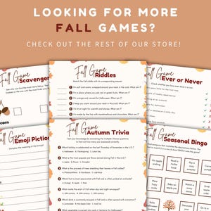 Fall Game Bundle: 10-in-1 Autumn Party Games (printable) - Etsy
