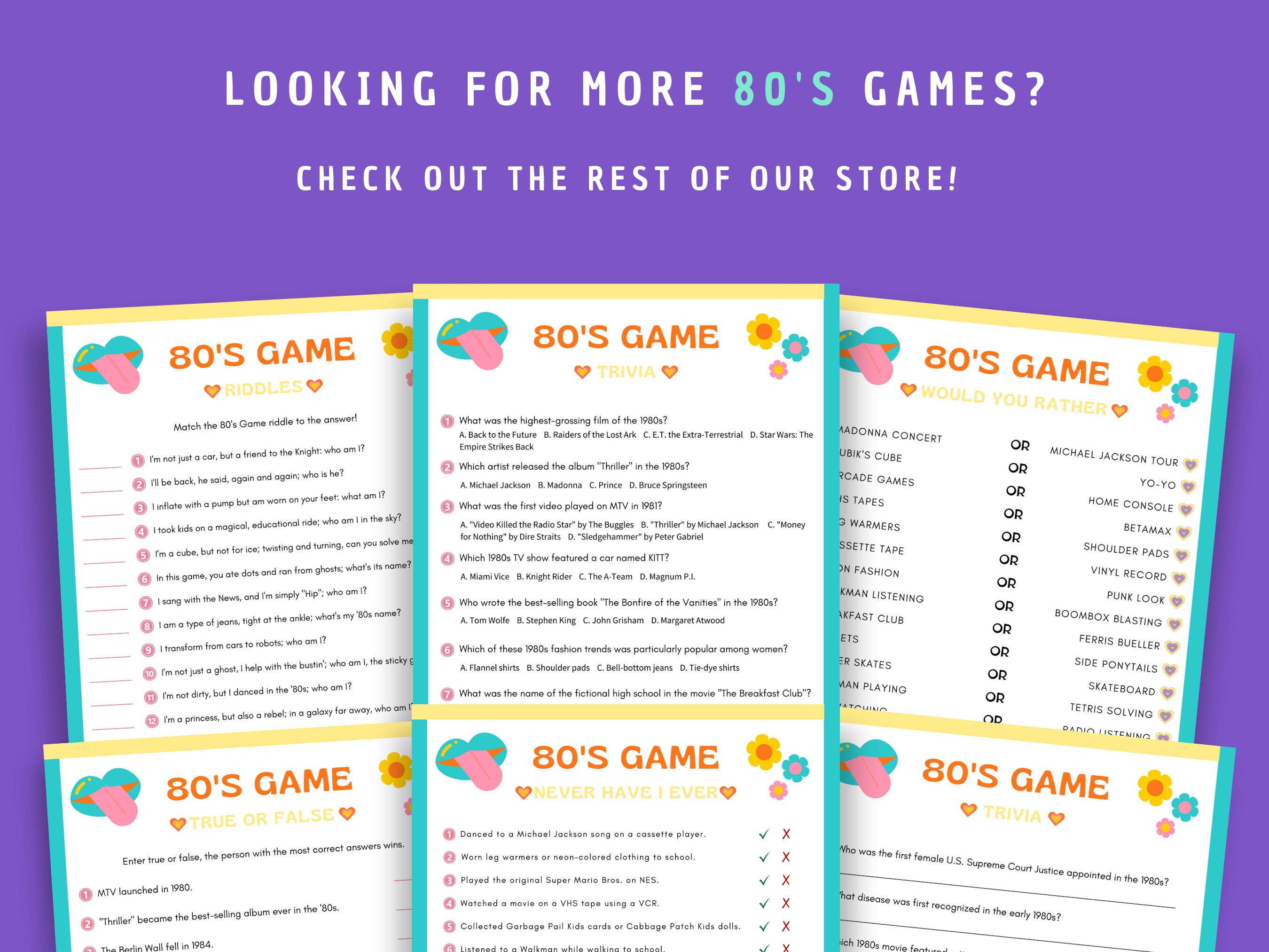 80s Emoji Pictionary Game: Retro Party Trivia (instant Download) - Etsy