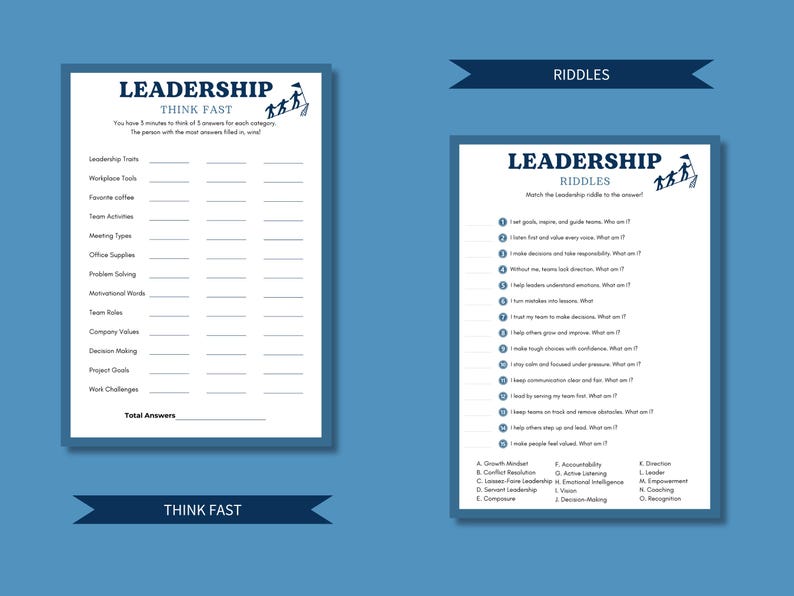 Leadership Games Bundle: 10 Printable Team-building Activities (instant ...