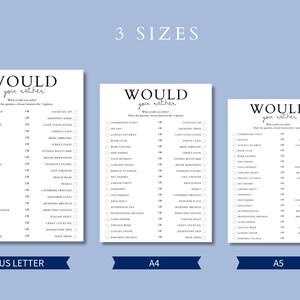 Would You Rather Icebreaker Game: Printable Party Quiz (PDF) - Etsy