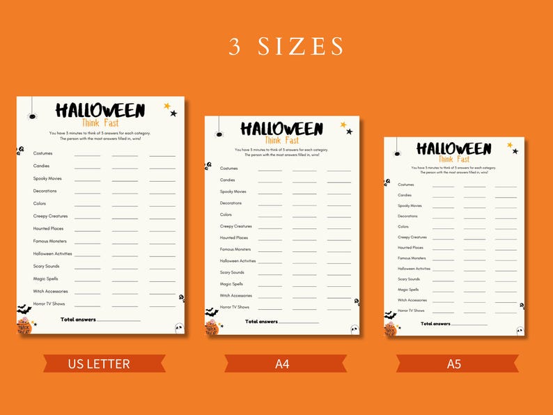 Halloween Think Fast Game | Spooky Family Game Night | Halloween Party ...