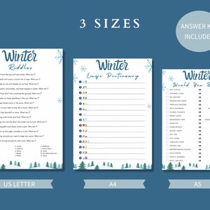 5 Winter Games Bundle, Printable Winter Family Games, Fun Winter Trivia ...