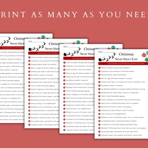 Christmas Never Have I Ever Game | Festive Printable Trivia | Holiday ...