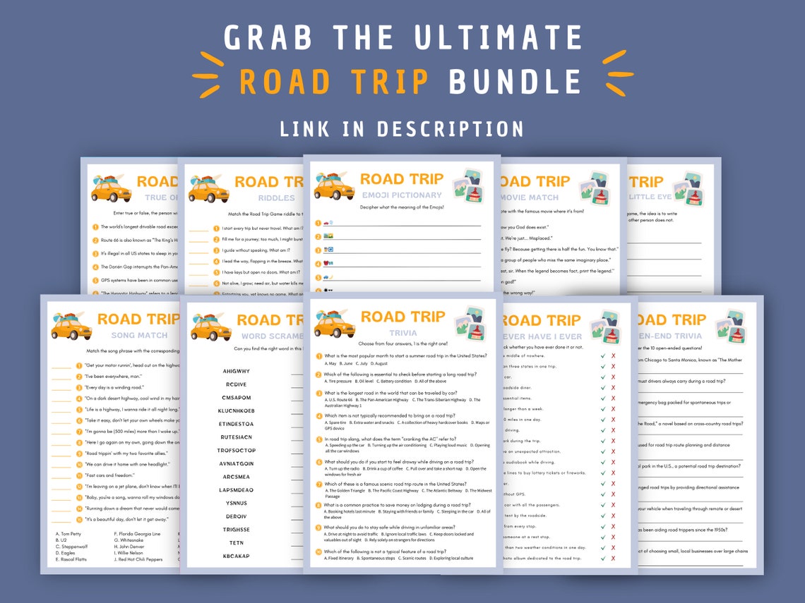Printable Road Trip Game | Instant Download | Word Scramble | Family ...