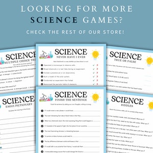 Printable Science Open-end Trivia Game | Digital Download | Fun Student ...