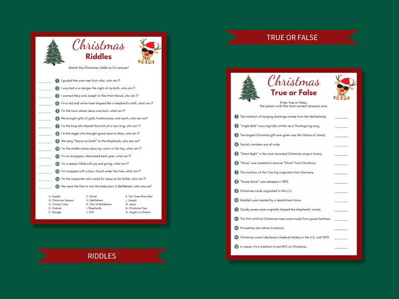 Christmas Party Games Bundle: 12 Holiday Activities (PDF Download) - Etsy