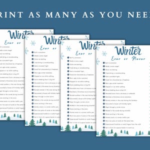 5 Winter Games Bundle, Printable Winter Family Games, Fun Winter Trivia ...