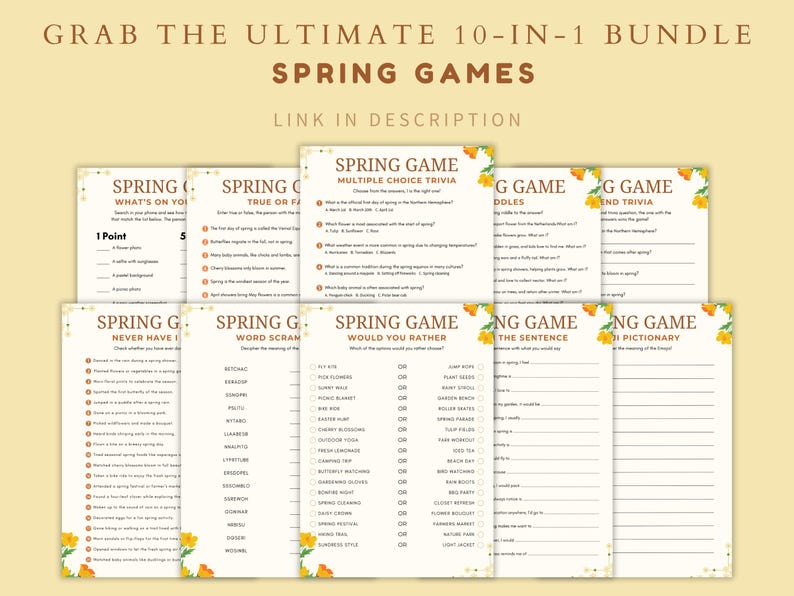 Spring Riddles Game, Printable Spring Trivia, Fun Family Game Night ...