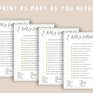 Printable Baby Shower Game Riddles Instant Download Party Game for ...
