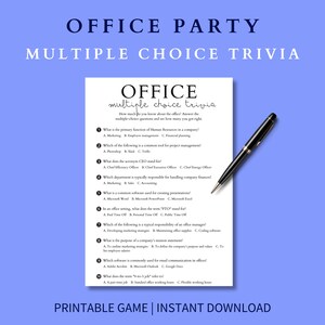 Printable Multiple Choice Trivia Office Party Game | Fun Co-worker Game ...