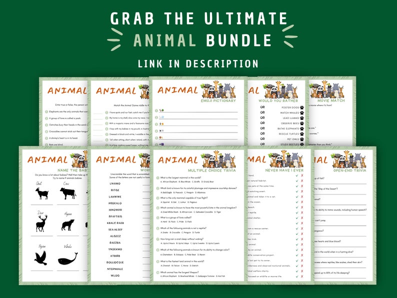Animal Multiple Choice Trivia Game | Animal Kingdom Quiz | Family Game ...