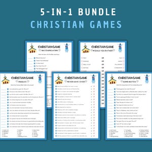 Printable Christian Games Bundle: Bible Trivia, Bingo, Charades ...