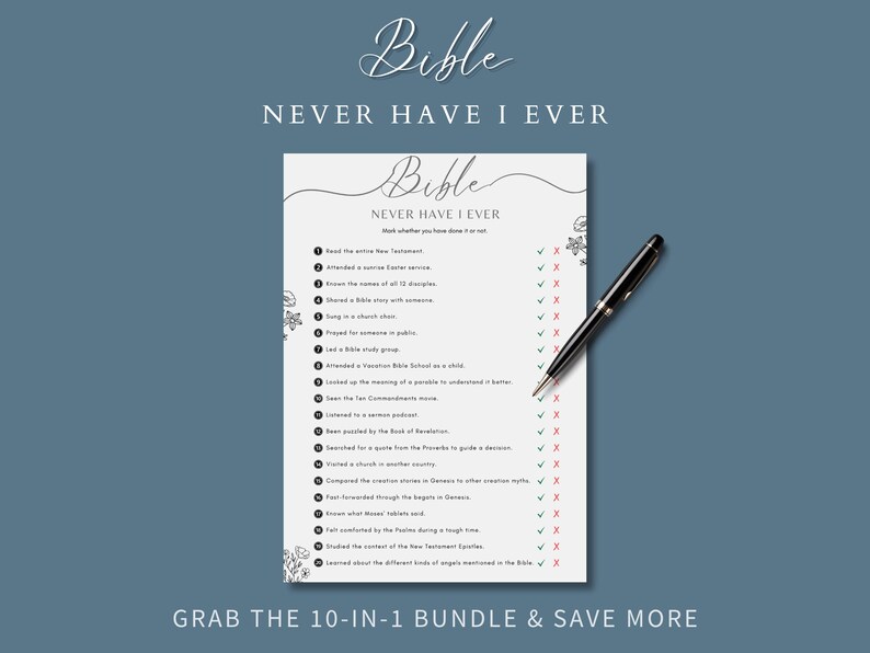 Bible Never Have I Ever Game: Christian Icebreaker (PDF Digital Game ...