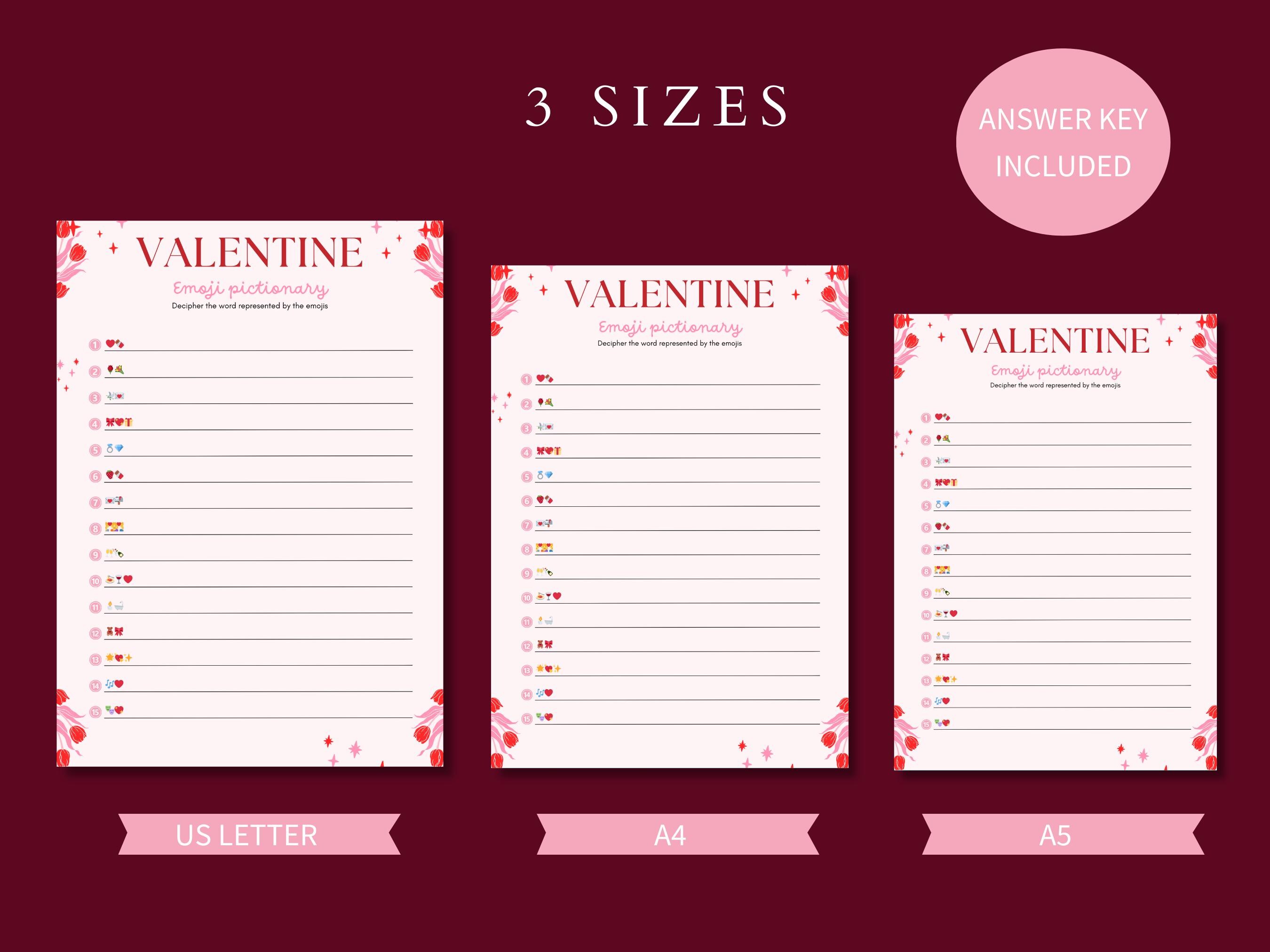 Valentine's Day Emoji Pictionary Game: Printable Couples Activity ...