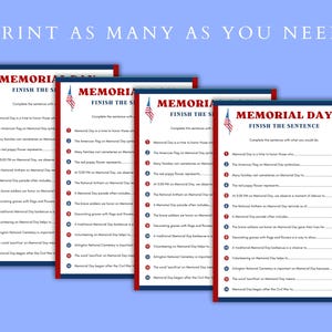 Memorial Day Printable Game, Multiple Choice Trivia Quiz for Adults and ...