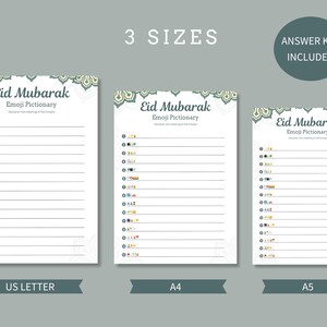 Eid Mubarak Emoji Pictionary Game: Printable Family Activity (digital ...