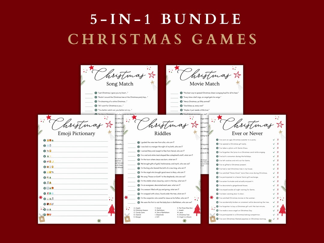 Christmas Games Bundle: Printable Holiday Trivia (PDF) - Etsy
