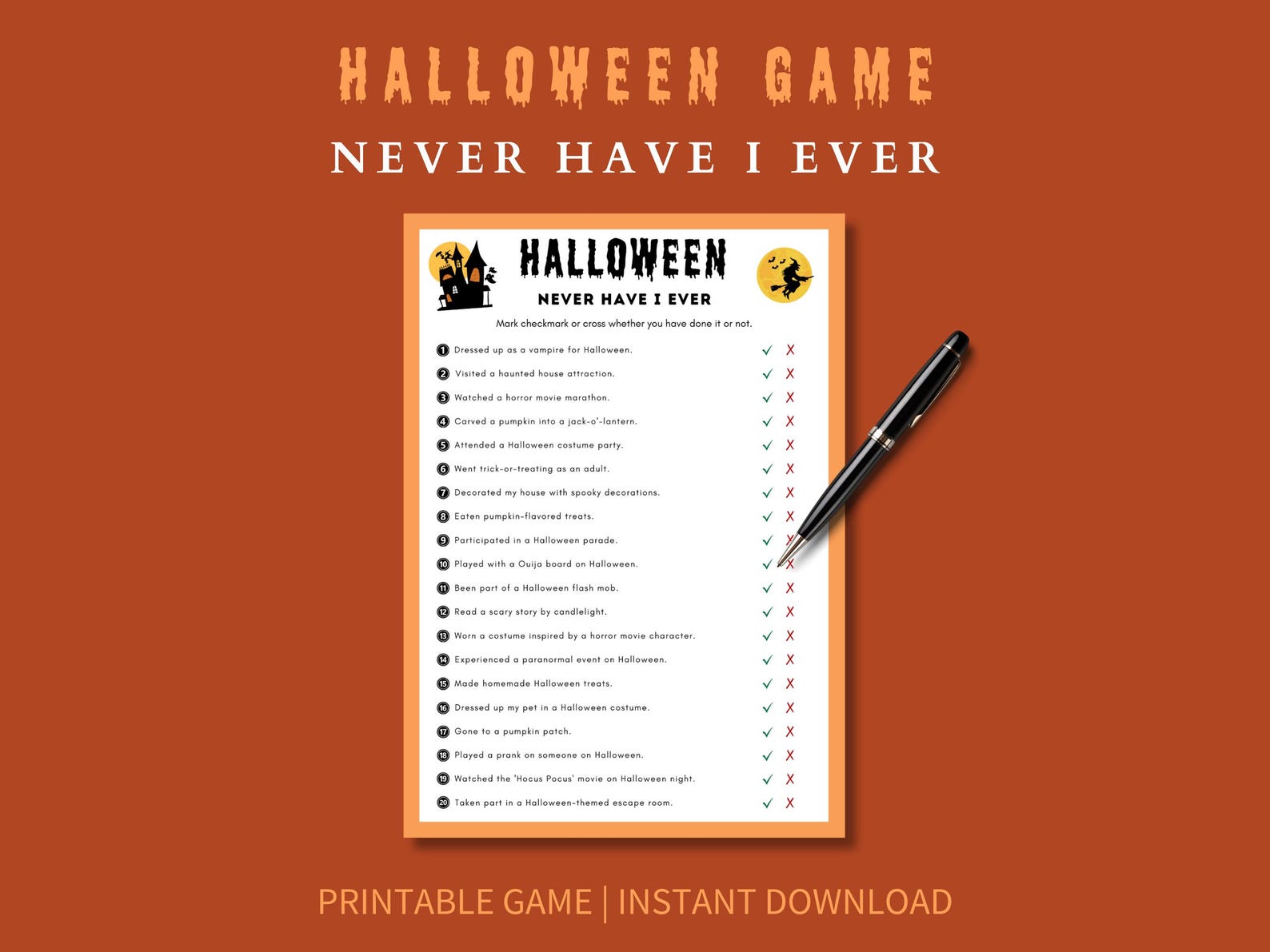 Halloween Never Have I Ever Game | Digital Download | Family Trivia ...