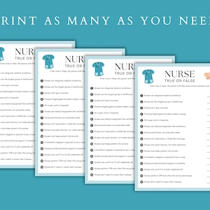 Nurse Games Bundle Printable: 15 Nursing Party Trivia & Quiz Games (PDF ...