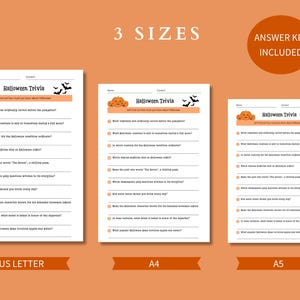 Halloween Trivia: Printable Halloween Quiz 10 Open-ended Questions ...