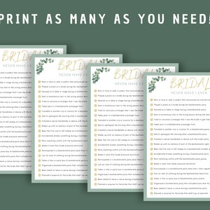 Bachelorette Never Have I Ever Game | Instant Download | Fun Printable ...