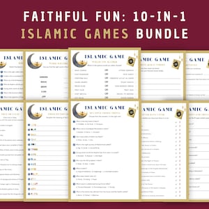 10-in-1 Islamic Games Bundle, Digital Download, Printable Muslim Trivia ...