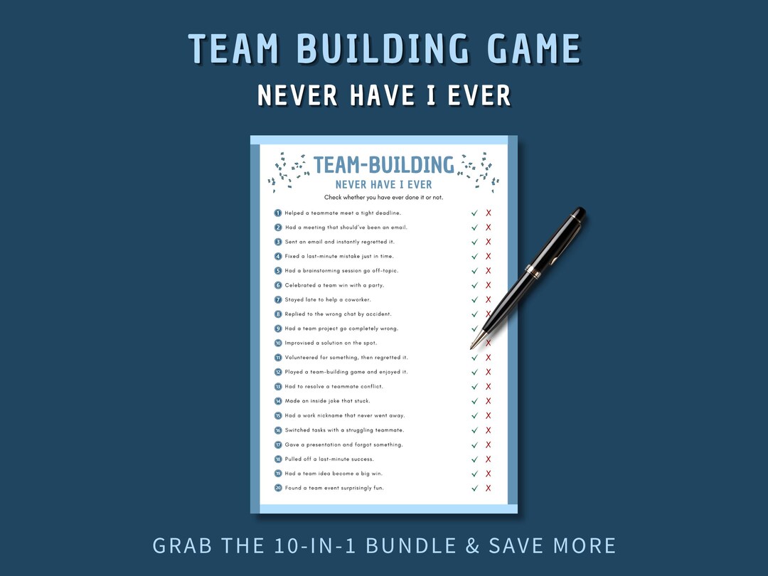 Team Building Never Have I Ever Game: Office Icebreaker (digital ...