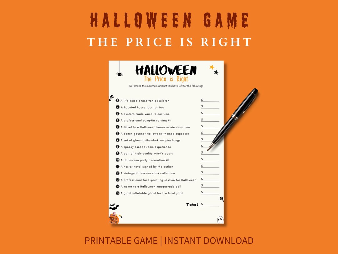Halloween the Price is Right Game | Family Activity | Educational ...