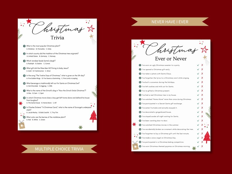 Christmas 12-in-1 Games Bundle, Family Holiday Games, Christmas Party ...