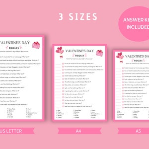 Printable Valentine's Day Riddle Game | Match the Riddle to Answer ...